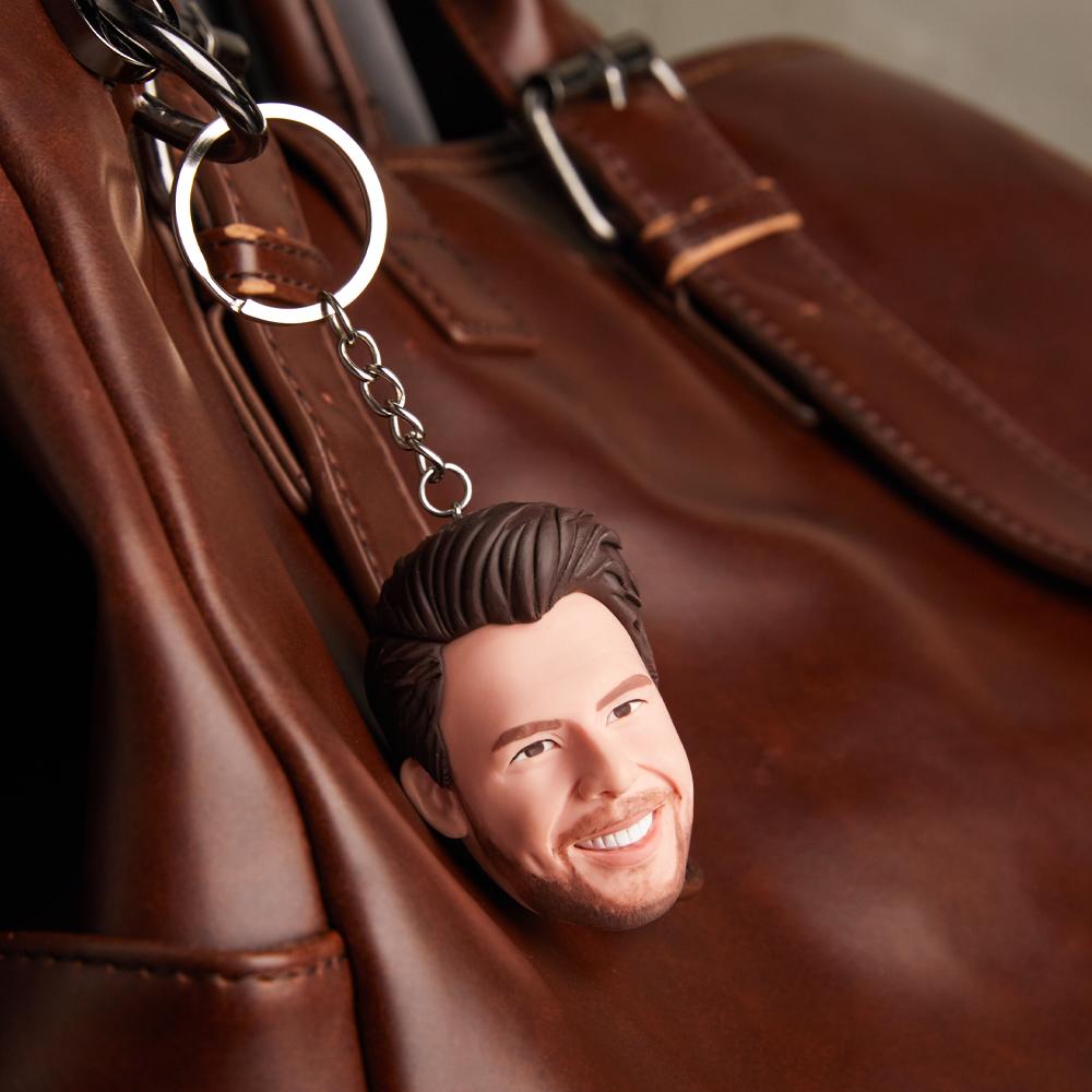 Personalized Bobblehead Keychain - Custom 1 Person Head Design – Customens